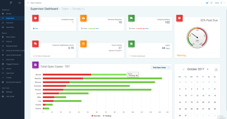 Supervisor dashboard screenshot • InsightPro
